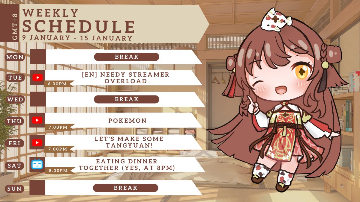 鱼Koi鱼 on Twitter: "║ · • 𝐒𝐜𝐡𝐞𝐝𝐮𝐥𝐞 • · ║ 1月9日 - 1月15日 Bloop Bloop! Schedule is here ...
