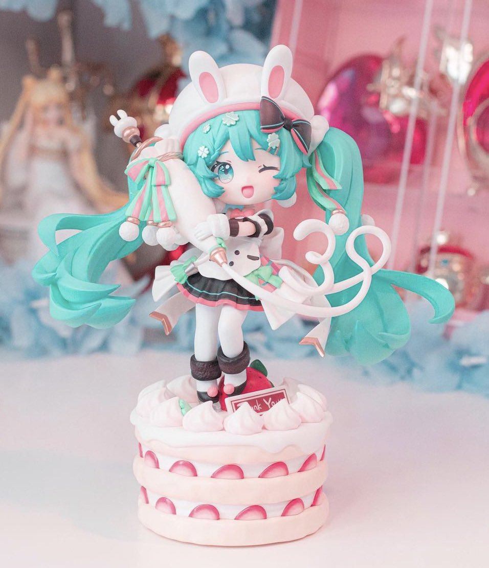 hatsune miku 1girl solo animal ears twintails rabbit ears bow heart ...