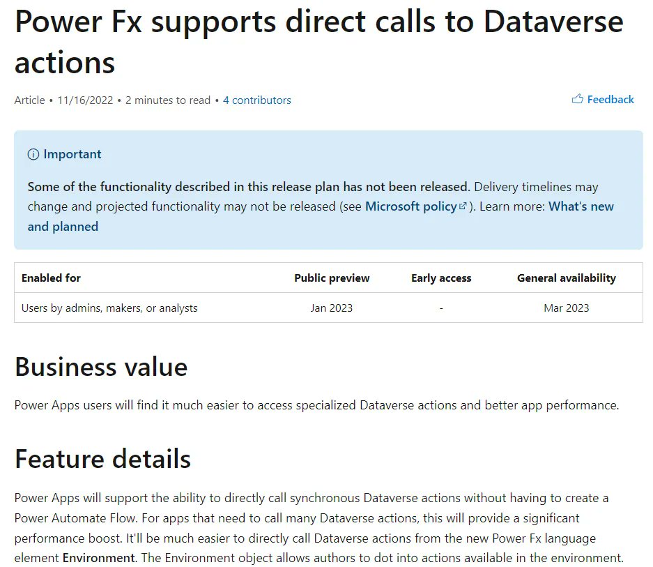 Michel Mendes on Twitter: "📢#PowerApps will support the ability to directly call synchronous # ...
