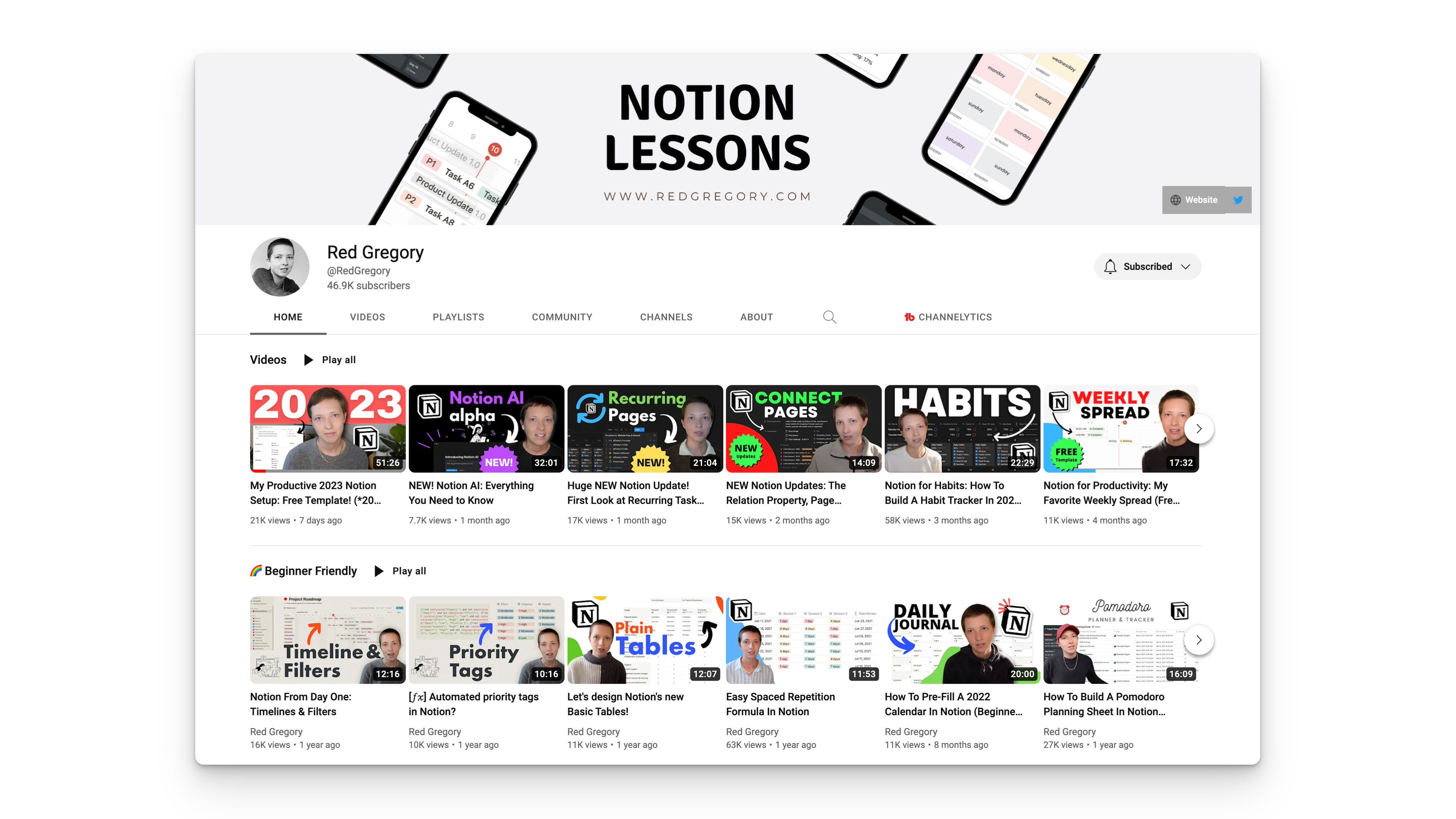 Easlo on Twitter: "Top 10 Youtube channels to learn Notion skills:" / Twitter