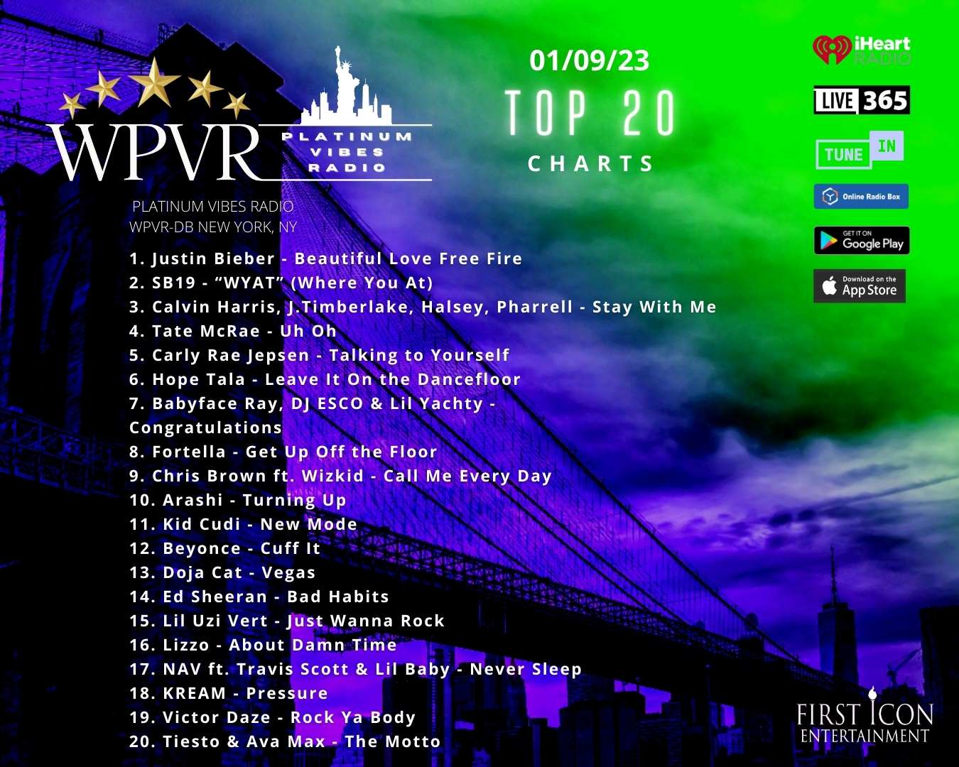 WPVR NYC - Platinum Vibes Radio on Twitter: "🌍🎼WPVR NY Platinum Vibes Radio Top 20 CHARTS in 7 ...