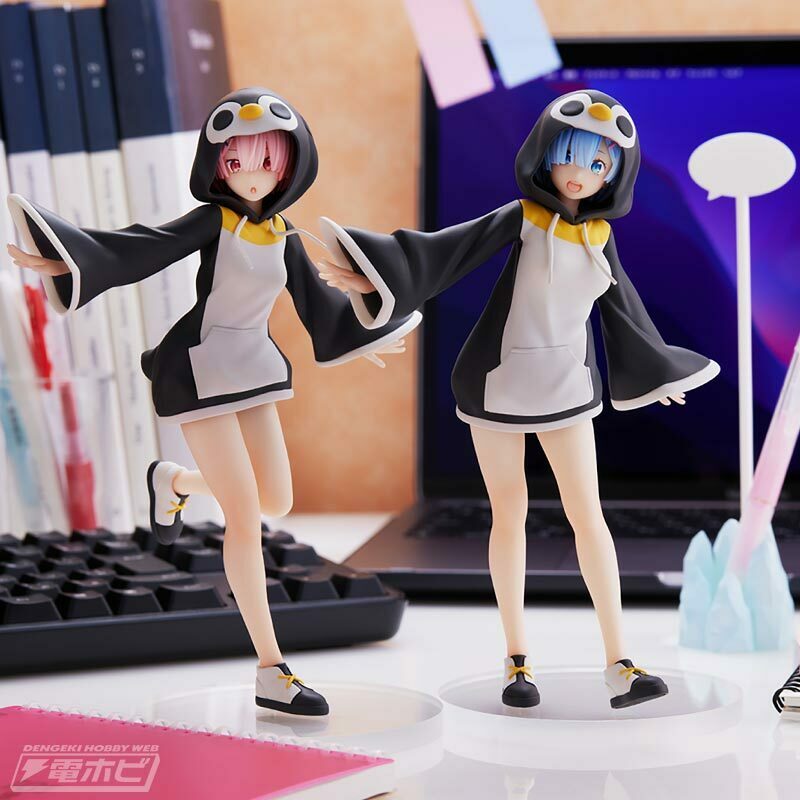 電撃ホビーウェブ on Twitter: "【昨日の話題】『Re:ゼロから始める異世界生活』から、ラムとレムがおそろいのペンギン衣装でプライズフィギュア化！メッセージボード＆ペン立て付き ...