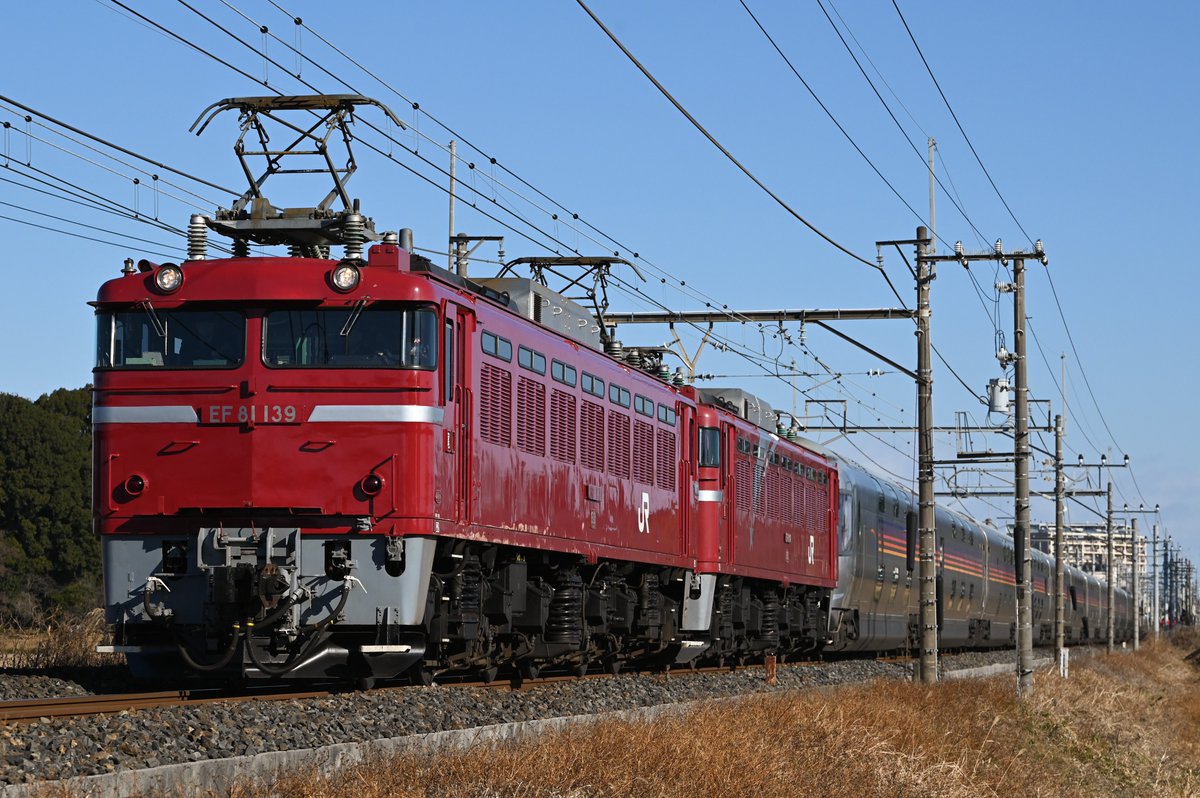 YN on Twitter: "回9110レ カシオペア紀行返却回送 EF81 139+EF81 98+E26系 2023/01/10 @東大宮〜蓮田"