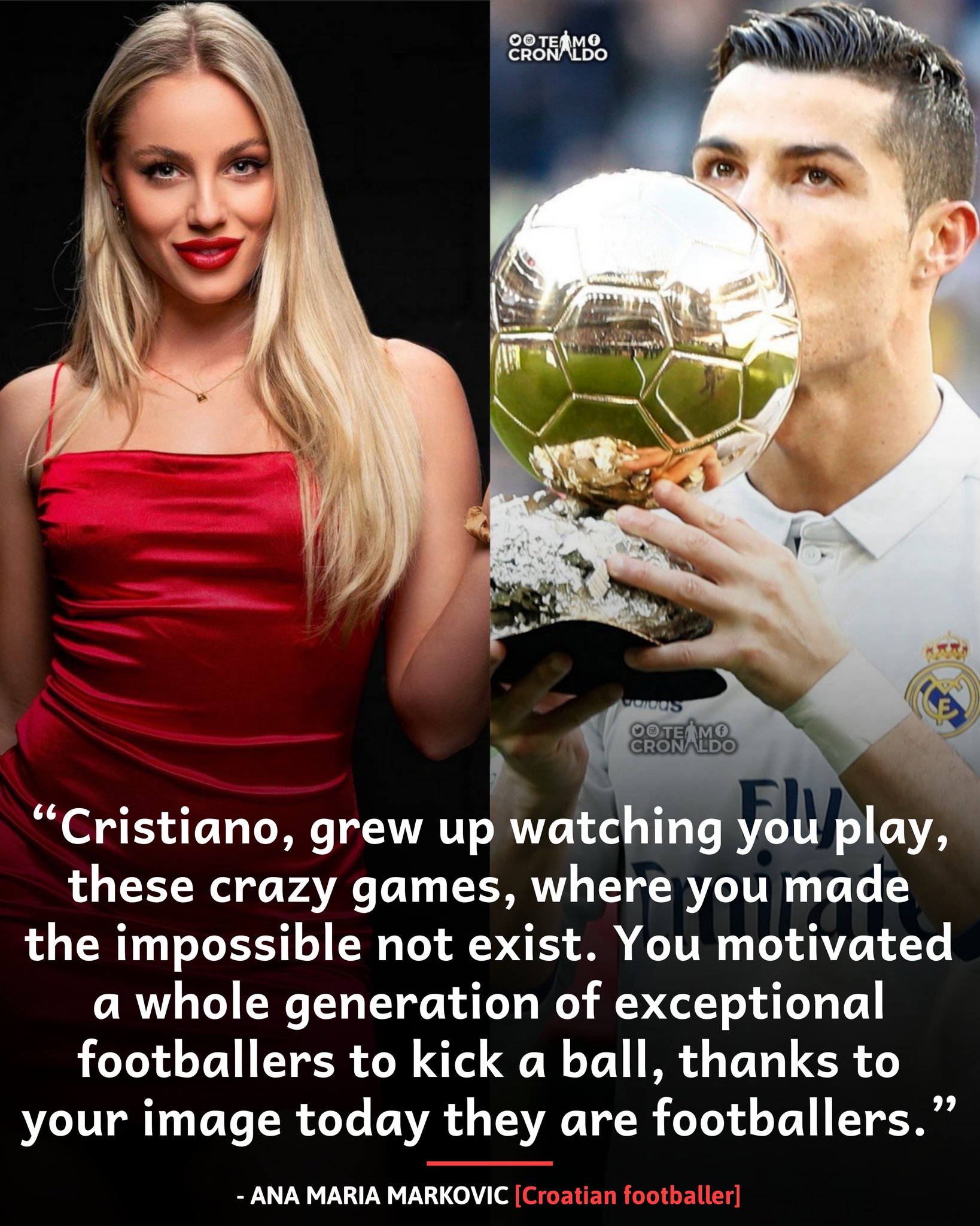 TCR. on Twitter: "Ana Maria Markovic on Cristiano Ronaldo. ️ https://t.co/WIXcvCn59A" / Twitter