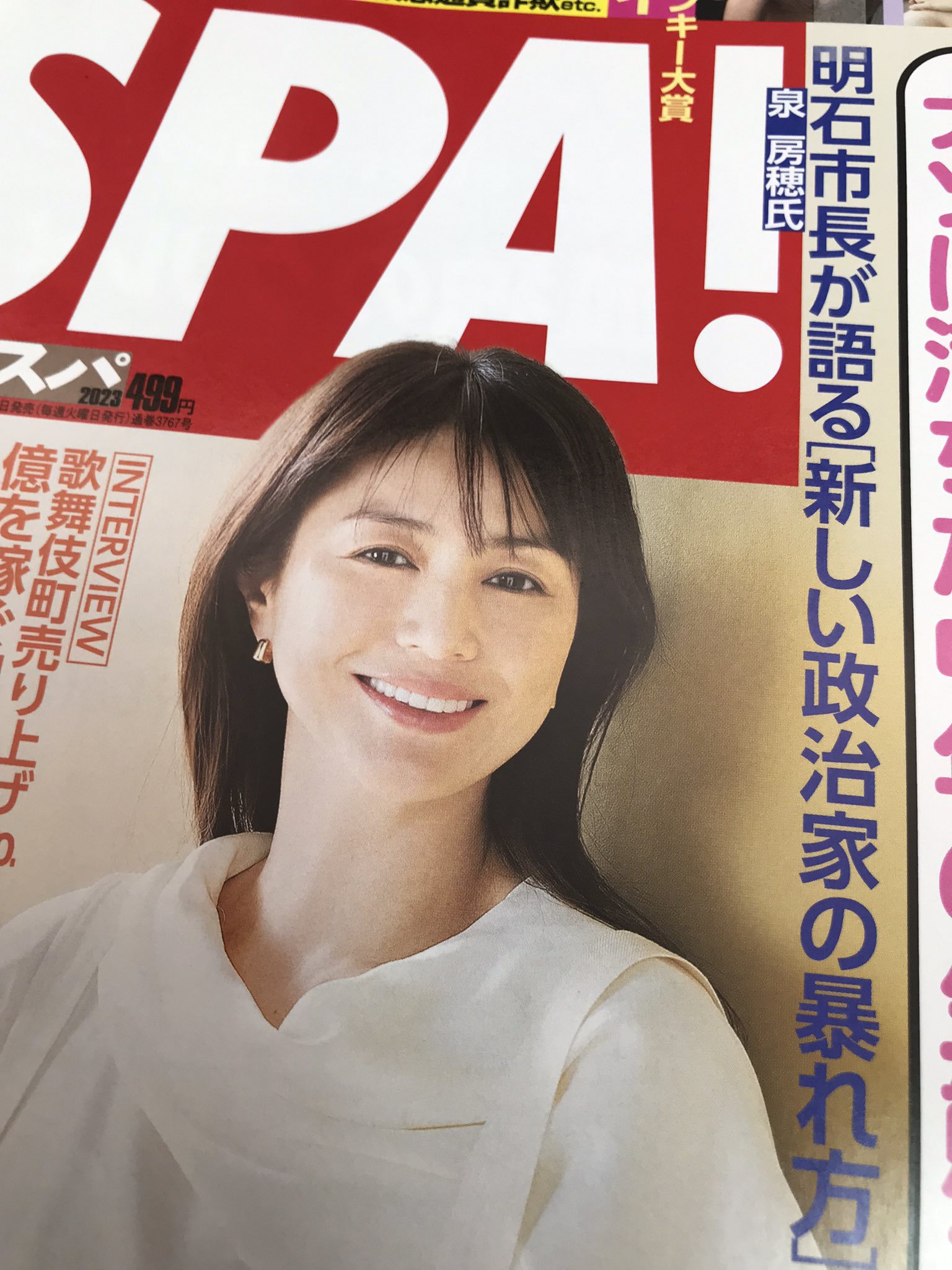 泉 房穂（いずみ ふさほ） on Twitter: "今日発売の『週刊SPA！』に「特別対談」が特集されている。『明石市長が語る新しい政治家の暴れ方』との見出し。対談相手は斎木陽平さん。好き ...