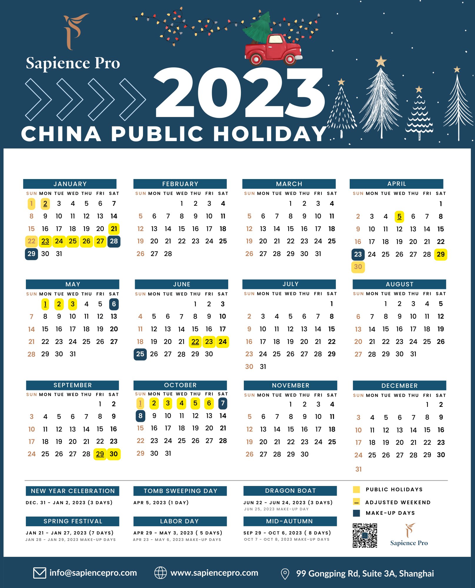 Sapience Pro on Twitter: "China 2023 Public Holiday Calendar! There are ...