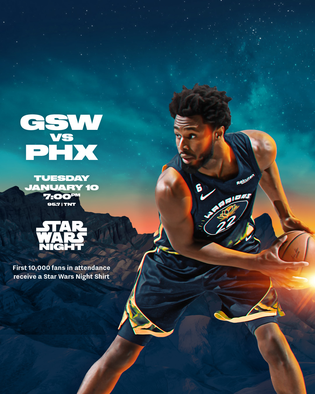 Golden State Warriors on Twitter: "May the force be with us. 🏀 GSW vs. PHX 🕖 7pm PT 📺 @NBAonTNT ...