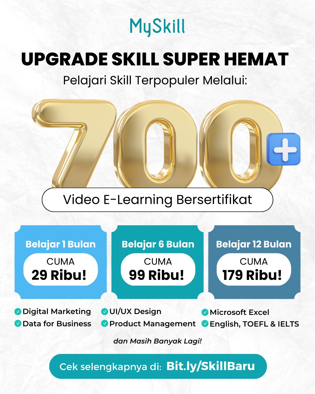 MySkill - Si Paling Belajar 💎 on Twitter: " UPGRADE SKILL SUPER HEMAT 700+ Video E-Learning ...