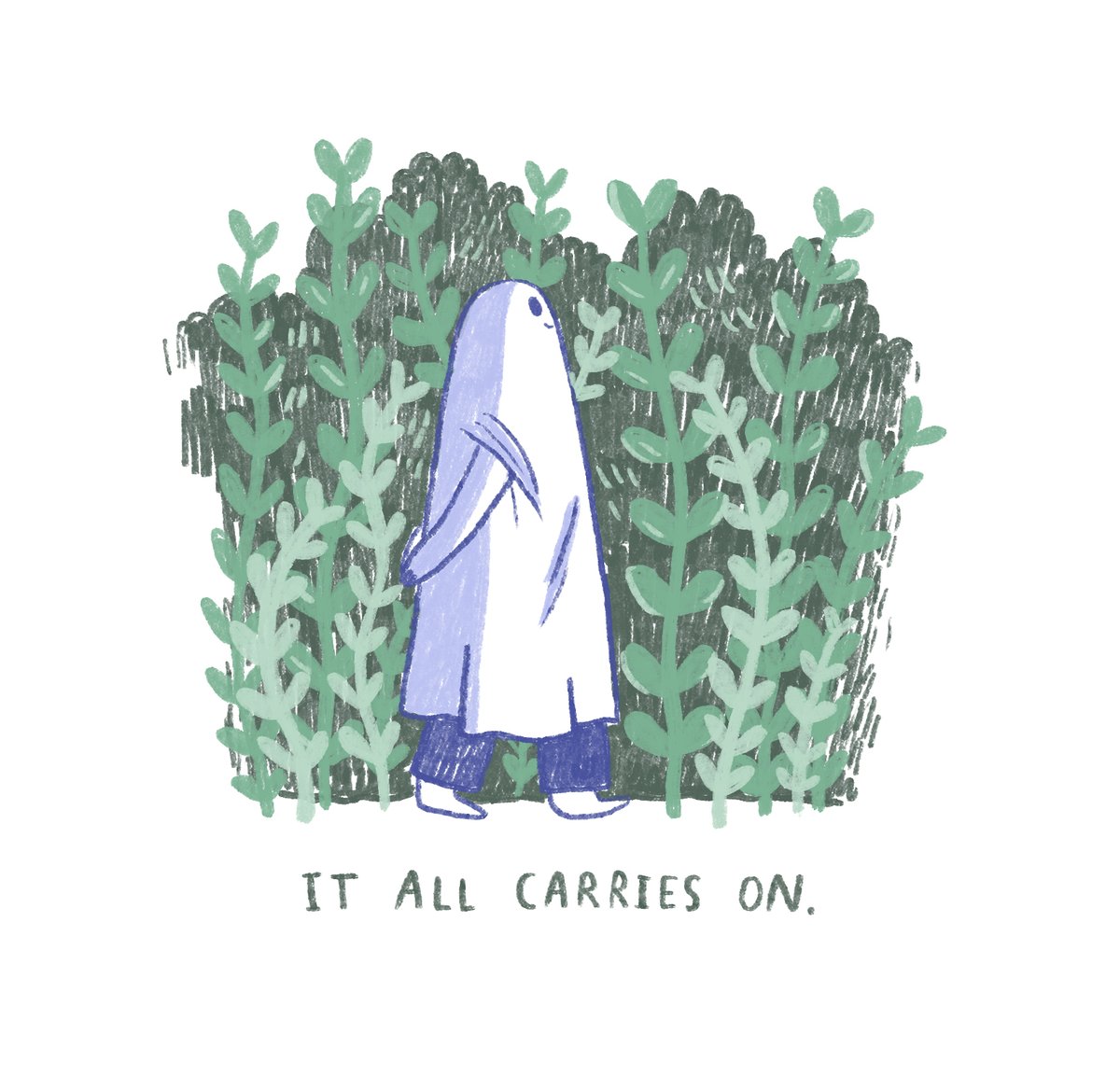 「the world isn't going anywhere, it will 」|The Sad Ghost Clubのイラスト