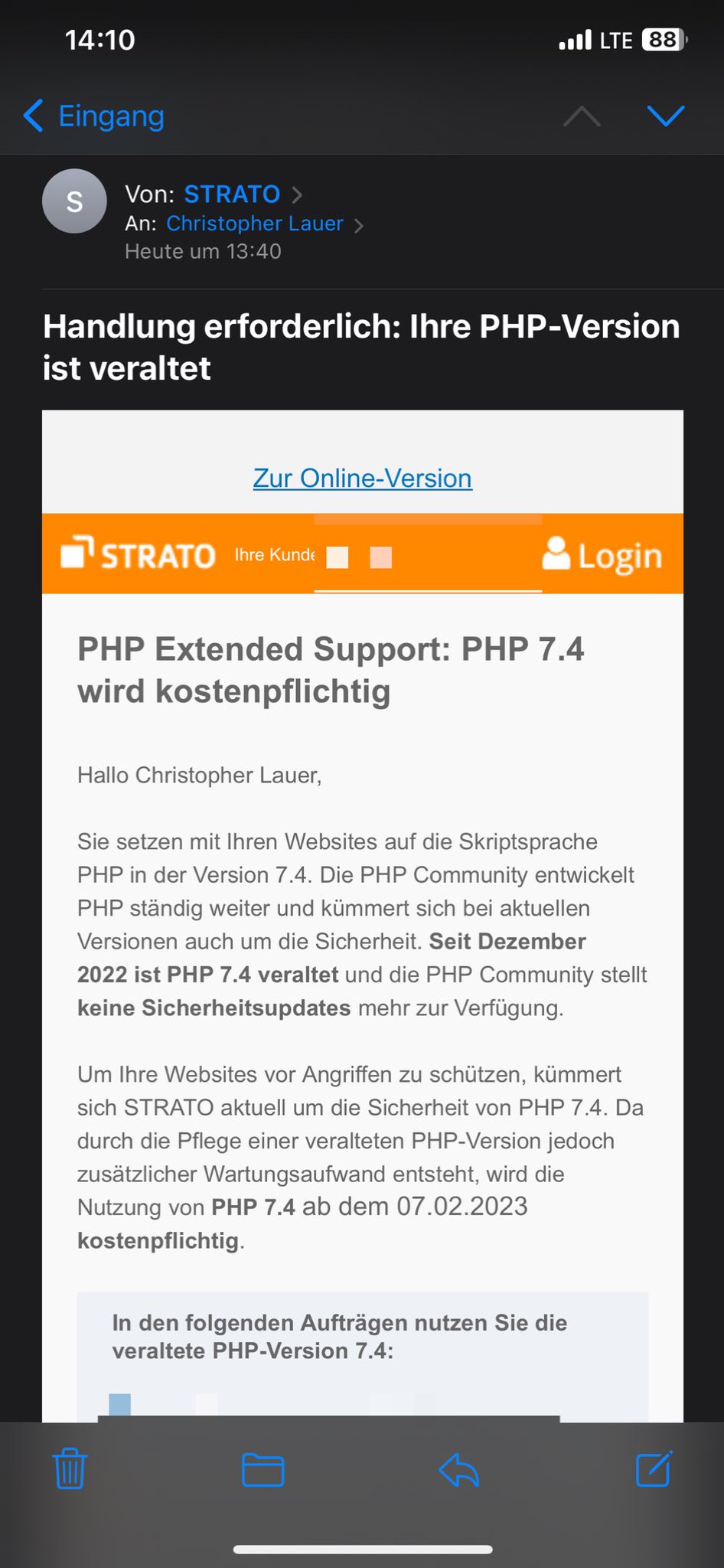 Christopher Lauer on Twitter: "lol @STRATO_AG, das ist ja moderne Wegelagerei. Ihr updated nicht ...
