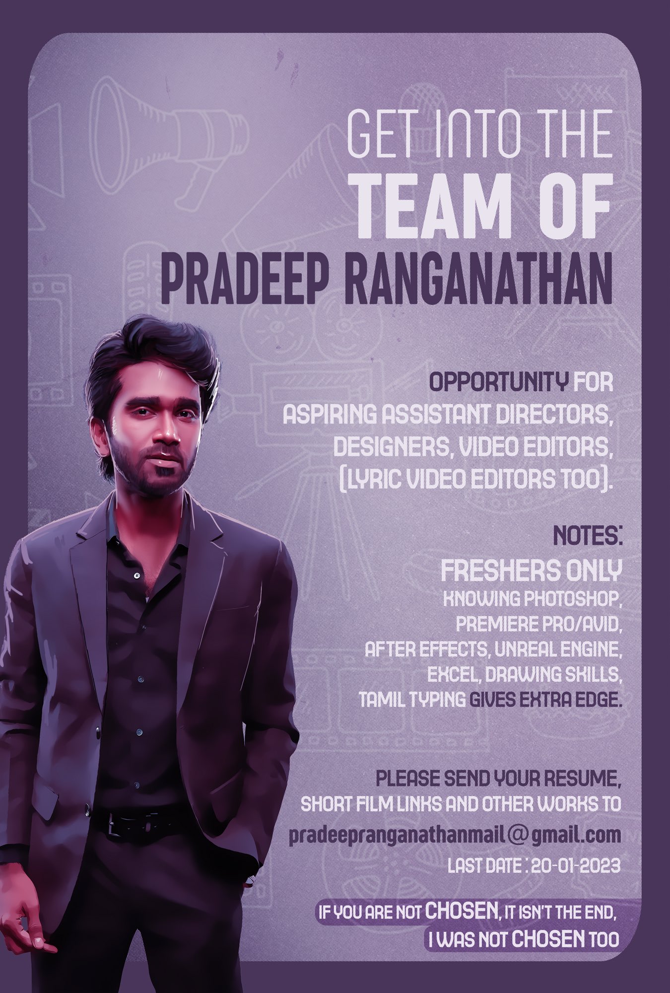 Pradeep Ranganathan on Twitter: "All the best https://t.co/O5YsPMLBlo" / Twitter