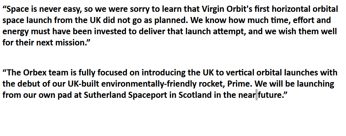 Chris Bergin - NSF on Twitter: "Statement on last night's Virgin Orbit failure from Chris ...