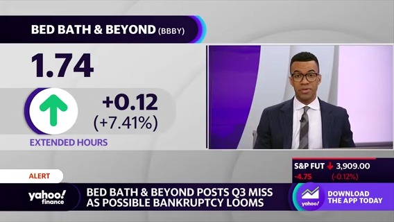 Yahoo Finance on Twitter: "$BBBY reports a Q3 miss amid possible bankruptcy concerns, citing ...