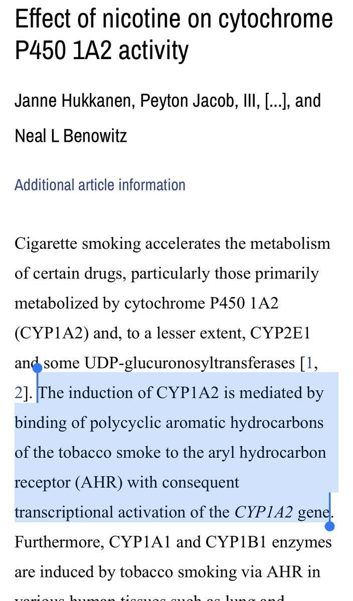 cigarette smoking induces CYP1A2, the enzyme that metabolizes caffeine ...