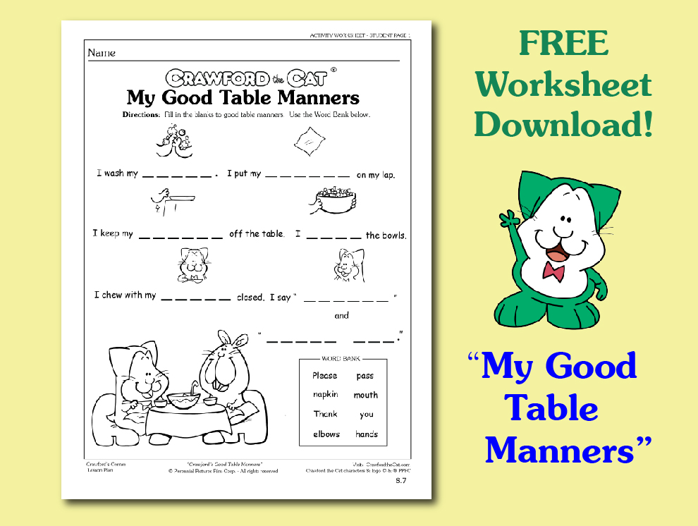 Good Manners For Kids Worksheets