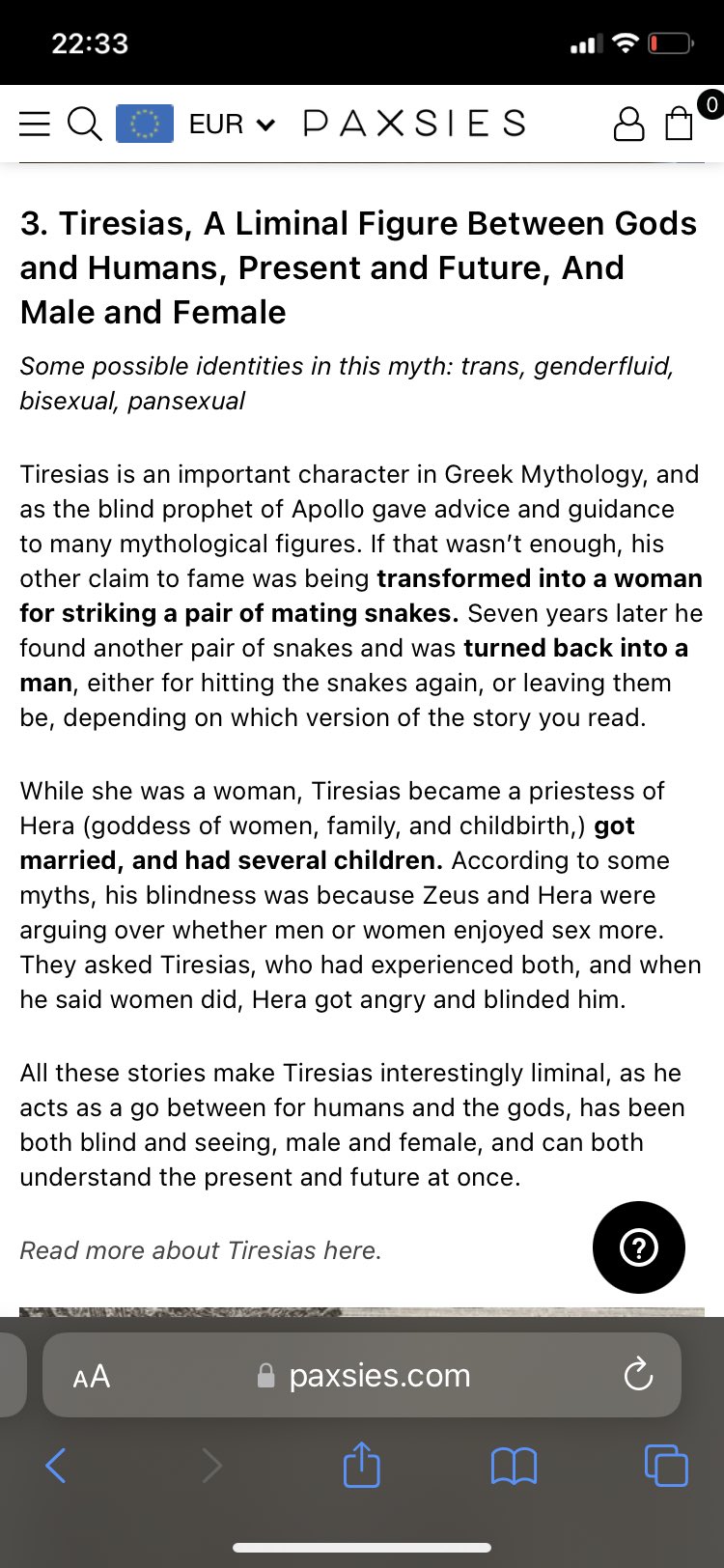 Zoe‘s Lodge (they/them) on Twitter: "Tiresias, an ancient green trans icon. 🏳️‍⚧️ https://t.co ...