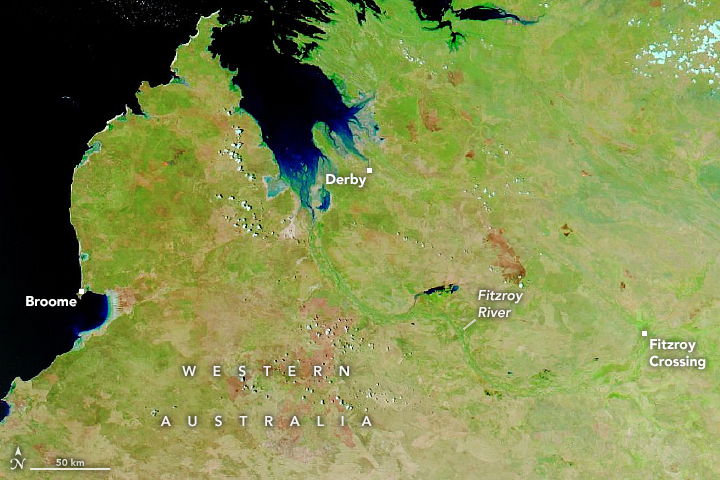 Rainfall from Tropical Cyclone Ellie western Australia causing ...
