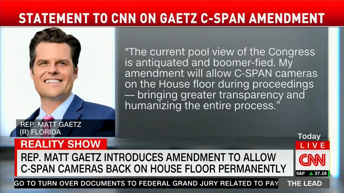 Sharla M Greene on Twitter: "RT @RepMattGaetz: Should we keep the @CSPAN cameras in Congress?"