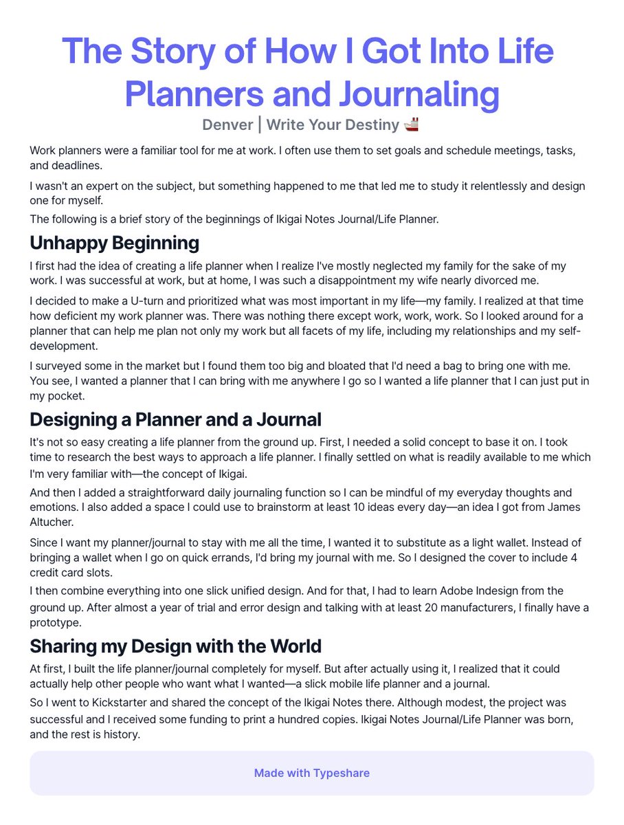 Denver | Write Your Destiny 🚢 on Twitter: "RT @IkigaiJournal: Here's ...