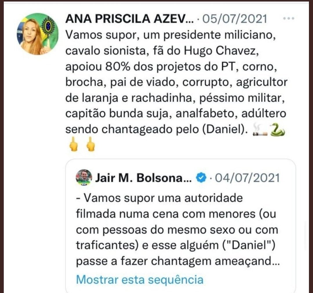 Virgínia Magalhães 🌻2️⃣2️⃣🇧🇷 on Twitter: "Essa Ana Priscila Azevedo, JAMAIS foi Bolsonarista, é ...
