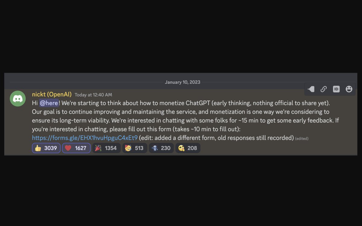 AI Breakfast on Twitter: "OpenAI is asking users some questions regarding the monetization of ...
