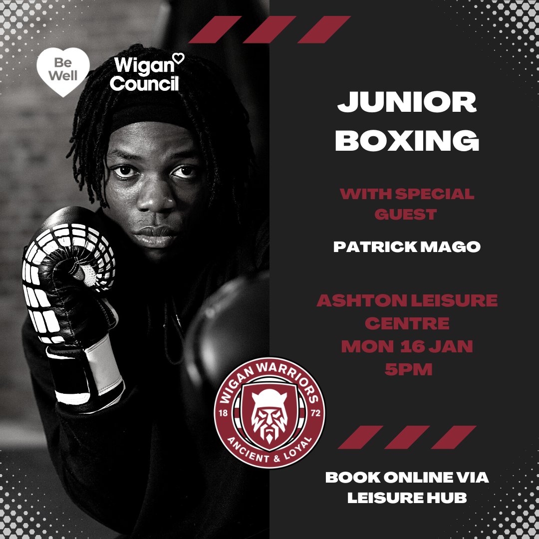 Wigan Council on Twitter: "🥊 Junior boxing with @WiganWarriorsRL star Patrick Mago!!! Mon 16 Jan ...