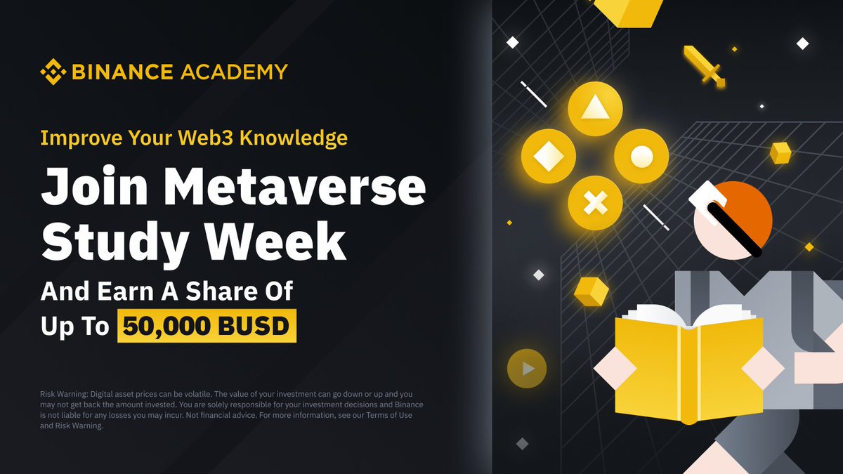 Learn all about the metaverse in our upcoming #Binance Academy Study Week! Study, complete ...