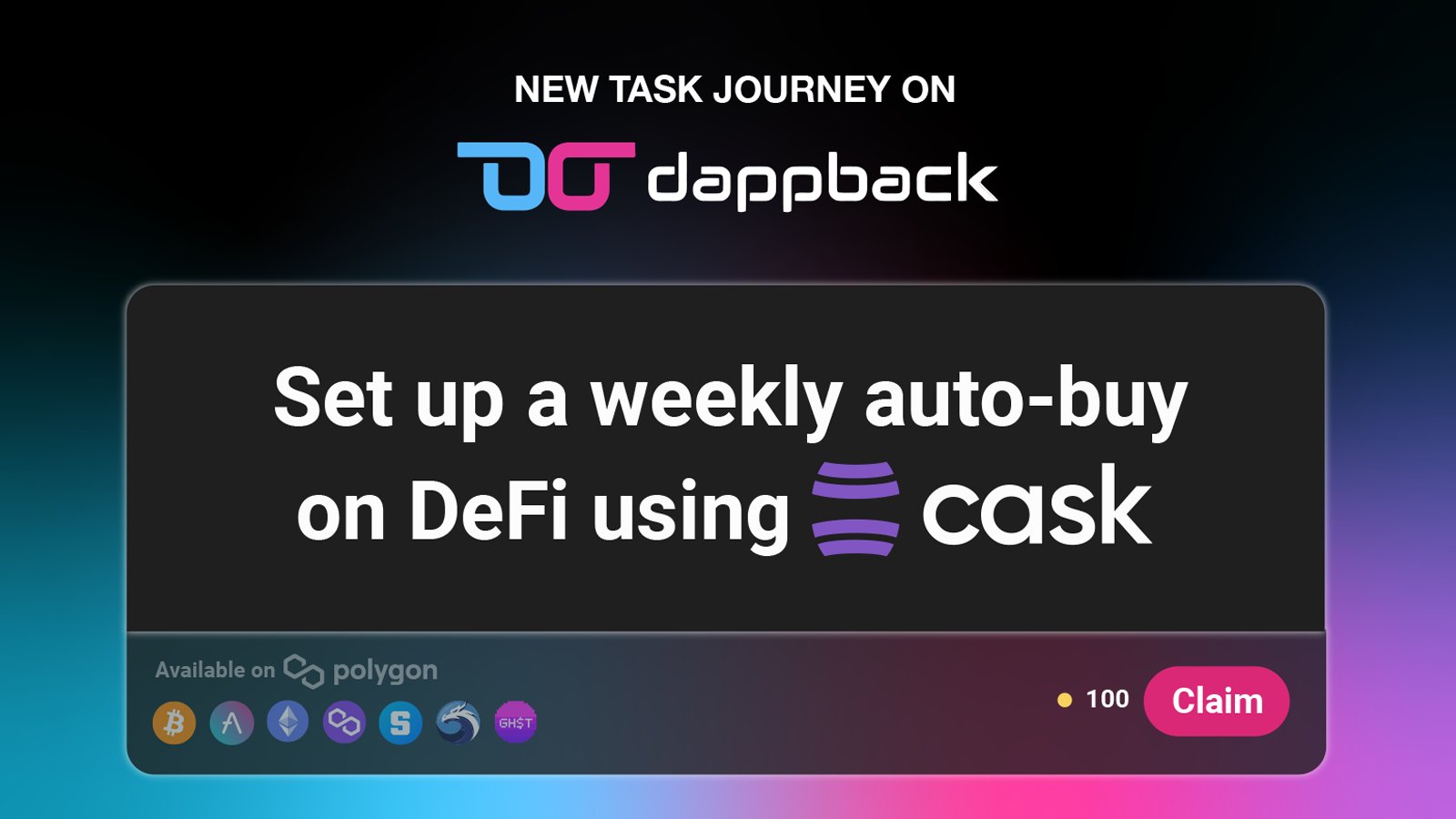 Cask Protocol on Twitter: "It’s time to go on a web3 task journey with @DappBackHQ! Dollar Cost ...