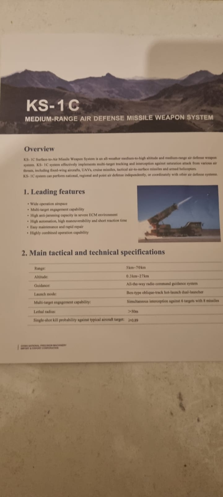 Iron Lady on Twitter: "Specs of the KS-1C Medium Range Air Defense System https://t.co ...