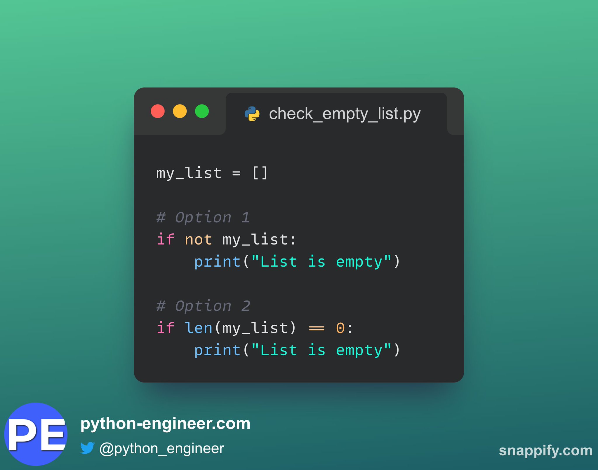 Python On Twitter How To Check If A List Is Empty In Python If Not Mylist