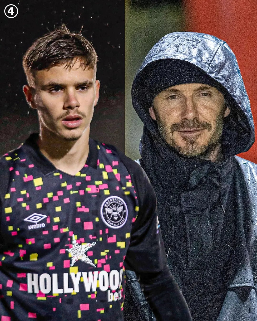 433 on Twitter: "David Beckham watched his son Romeo Beckham make his debut for Brentford B ☔🐝 ...