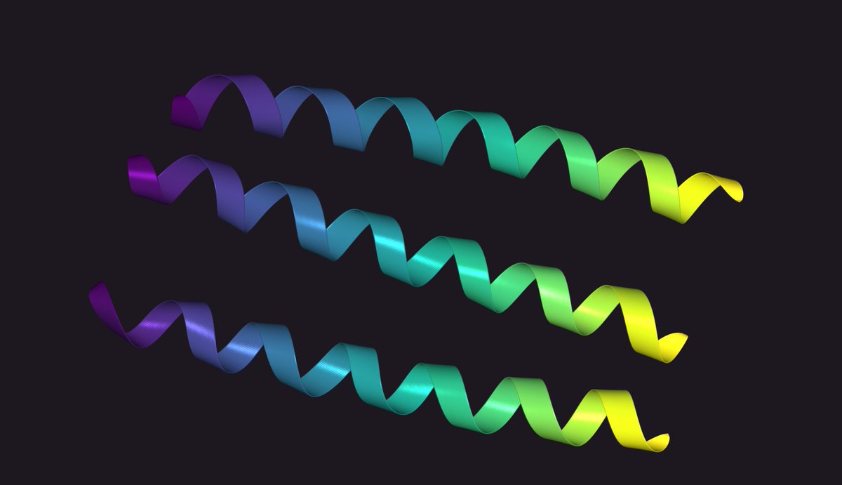 Ribbon Diagrams on Twitter: "6G6B: Crystal structure of a parallel six-helix coiled coil CC ...