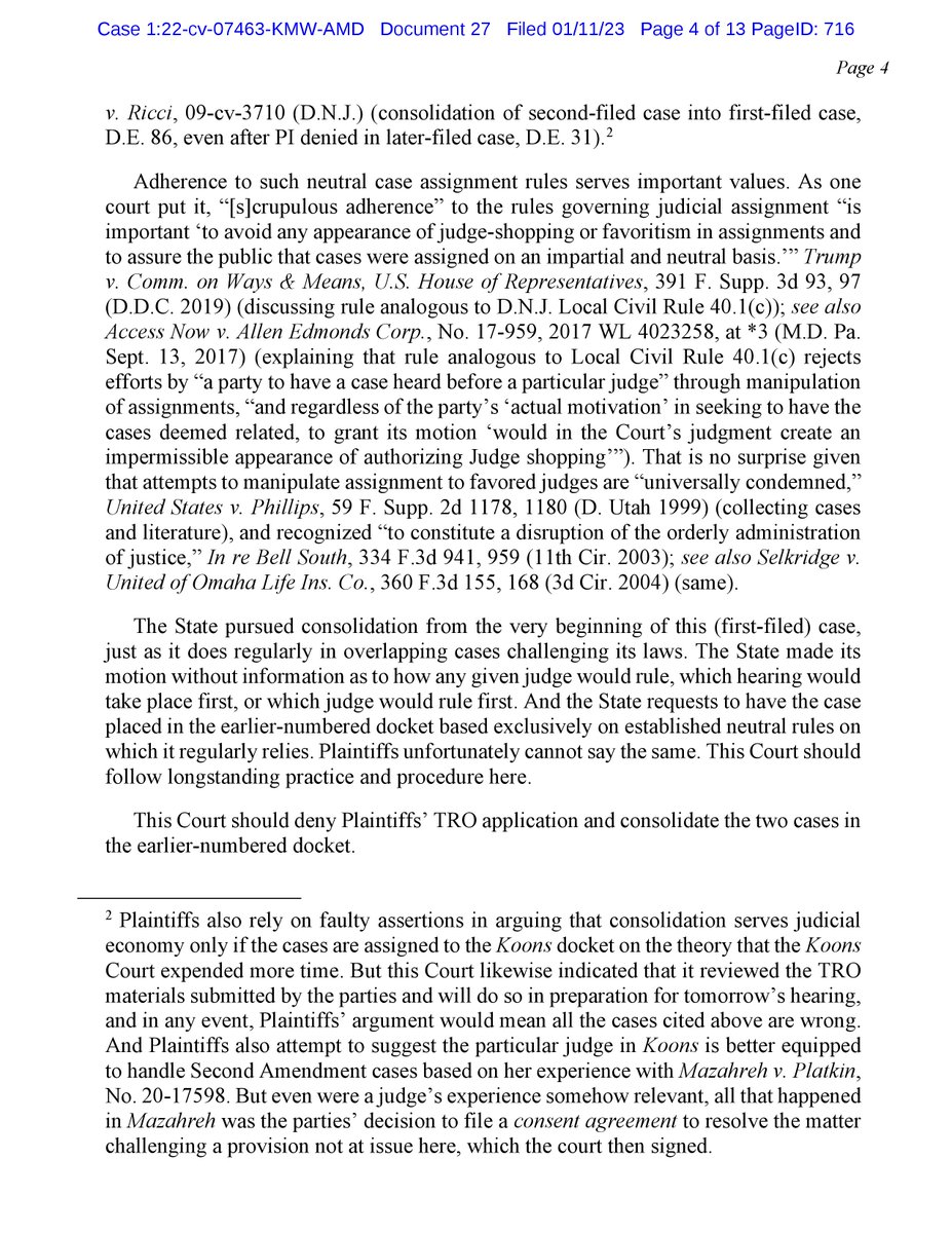 Rob Romano on Twitter: "Siegel v. Platkin (D. NJ, Bruen response bill): Supplemental reply ...