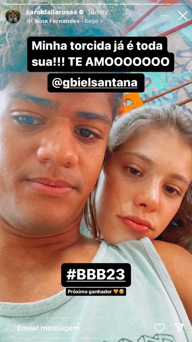 BBBelissima on Twitter: "A carol deletou a foto com o gabriel e postou uma foto do guime porque ...