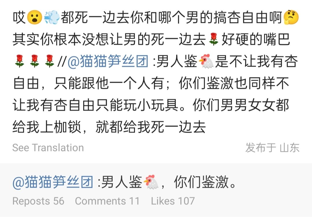 Zenochao On Twitter 30串文里1号转发污蔑激女的,1041发文“男人鉴鸡,你们鉴激”,图1。1515发文“男人鉴鸡