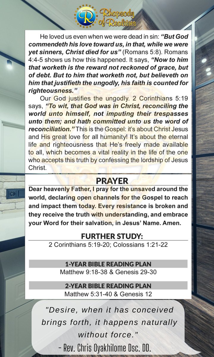 Rhapsody of Realities Daily Devotional on Twitter: "#ROR 𝐓𝐨𝐝𝐚𝐲! 🤗 🔴 THEME: HIS LOVE TOWARDS US ...