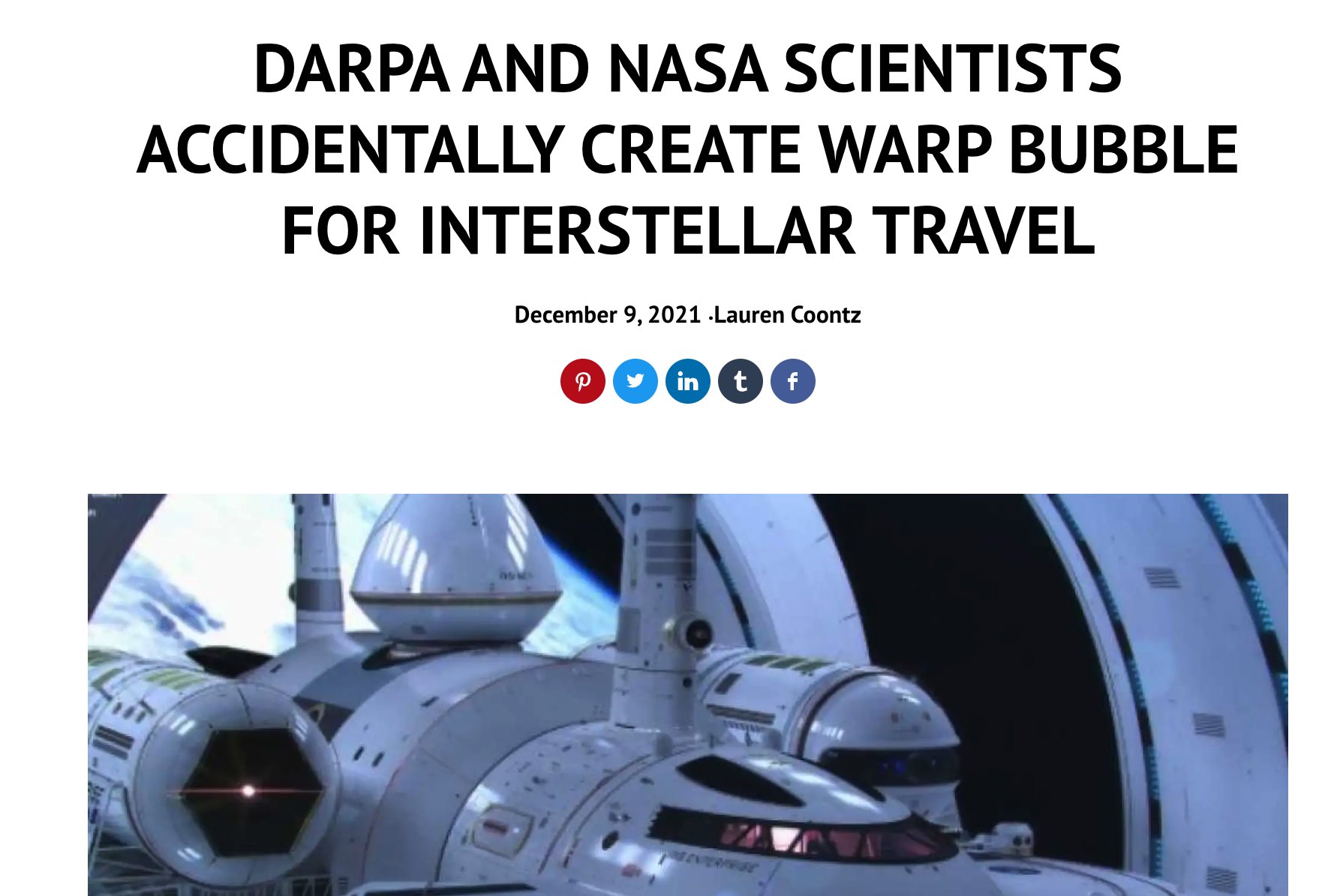 Nasa Warp Bubble