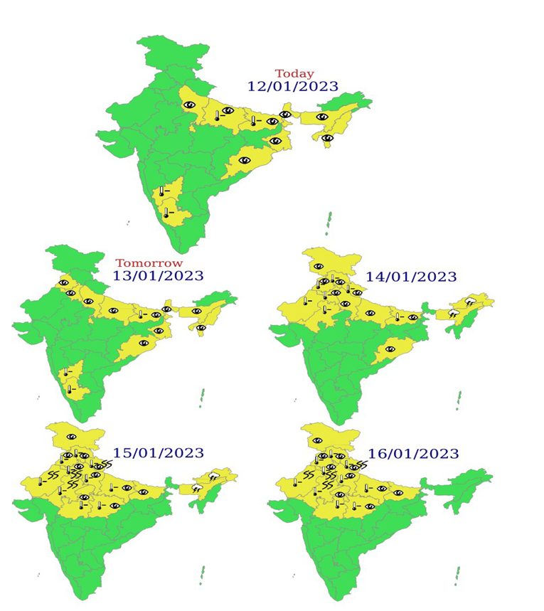 India Meteorological Department on Twitter: "A fresh spell of dense to very dense fog very ...