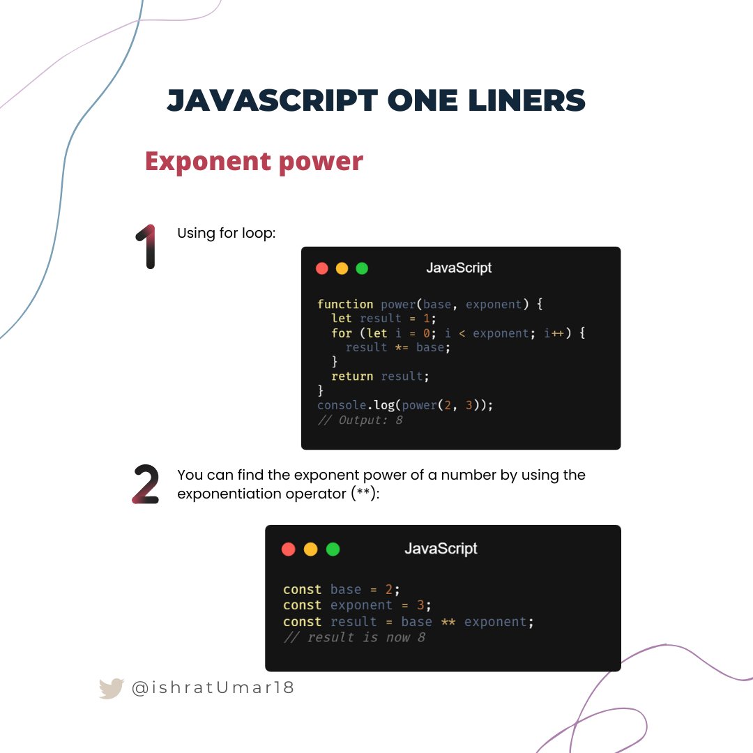 JavaScript one-liners 🚀 A Thread ↓ - Thread from Ishrat @ishrratumar ...