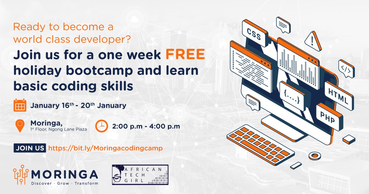 Moringa School On Twitter Great News We Have A One Week Free Coding Bootcamp For High School 