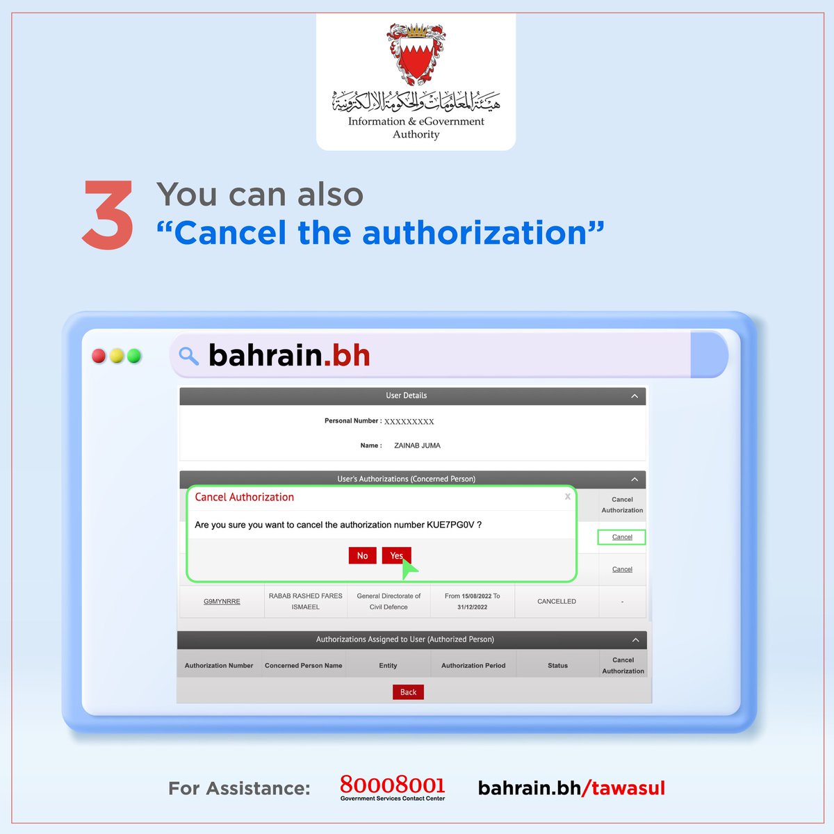 iGA Bahrain on Twitter: "Authorized someone on your behalf to complete your government ...