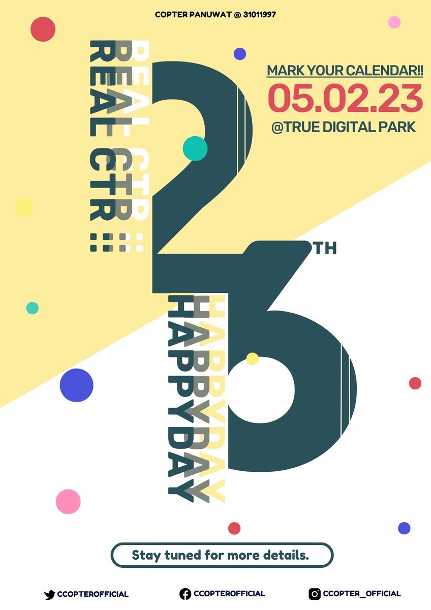 CCOPTEROFFICIAL on Twitter: "🪐 REAL CTR HAPPYDAY 26TH 🌤 🗓 05.02.2023 🏩 True Digital Park (BTS ...
