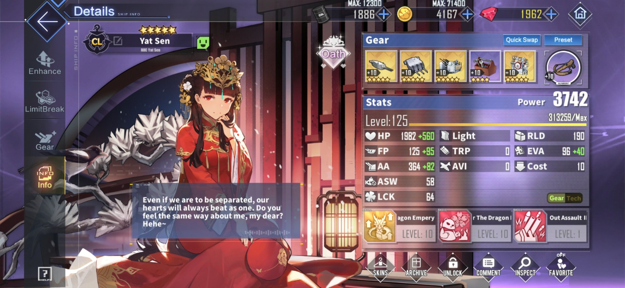 Azur Lane Official on Twitter: "⚓Paragon of Celestial Grace⚓ ROC Yat Sen is changing into her ...