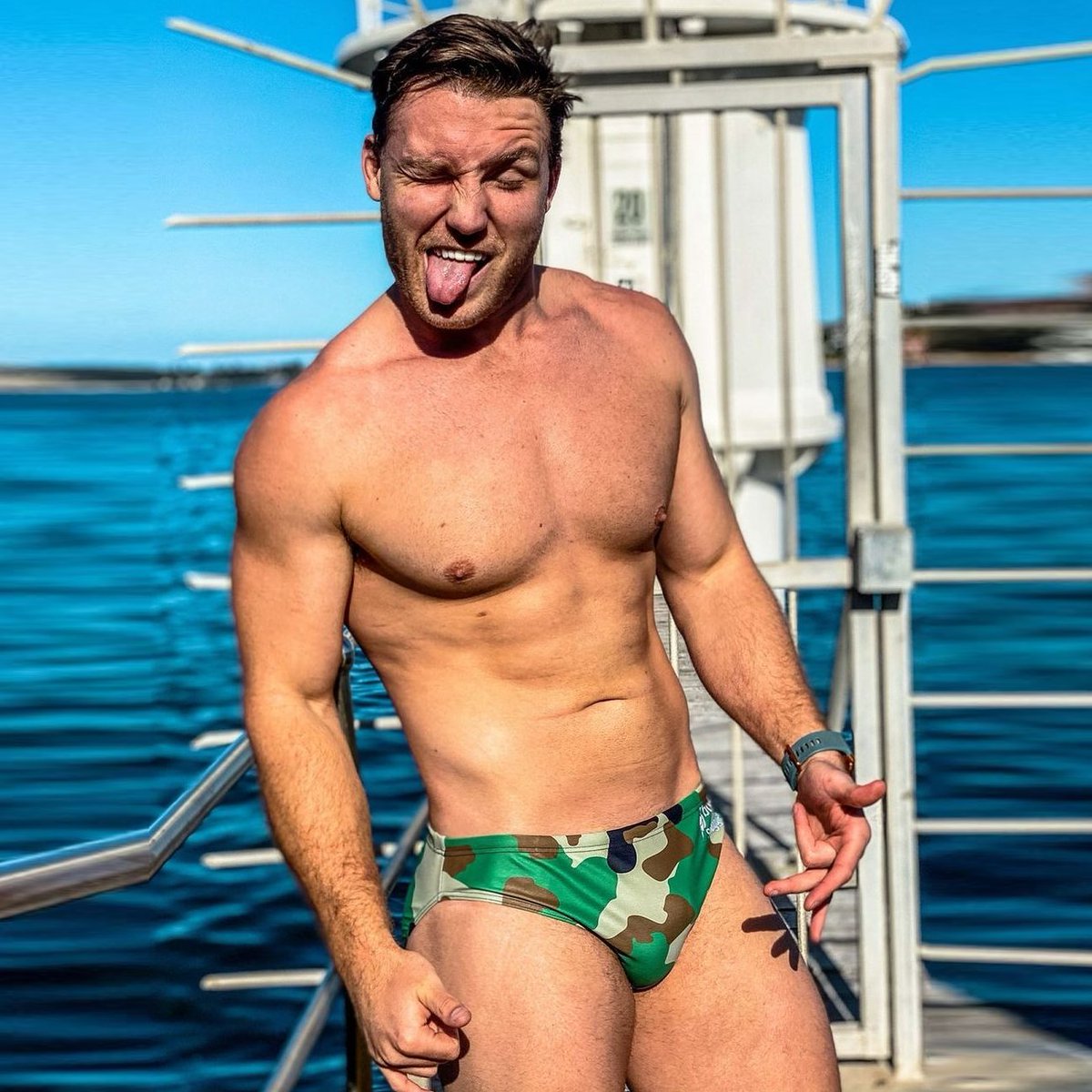 Men in Speedos on Twitter: "Jake Kay in camo Budgy Smugglers"