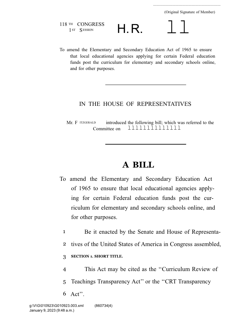 Congress Bill Template
