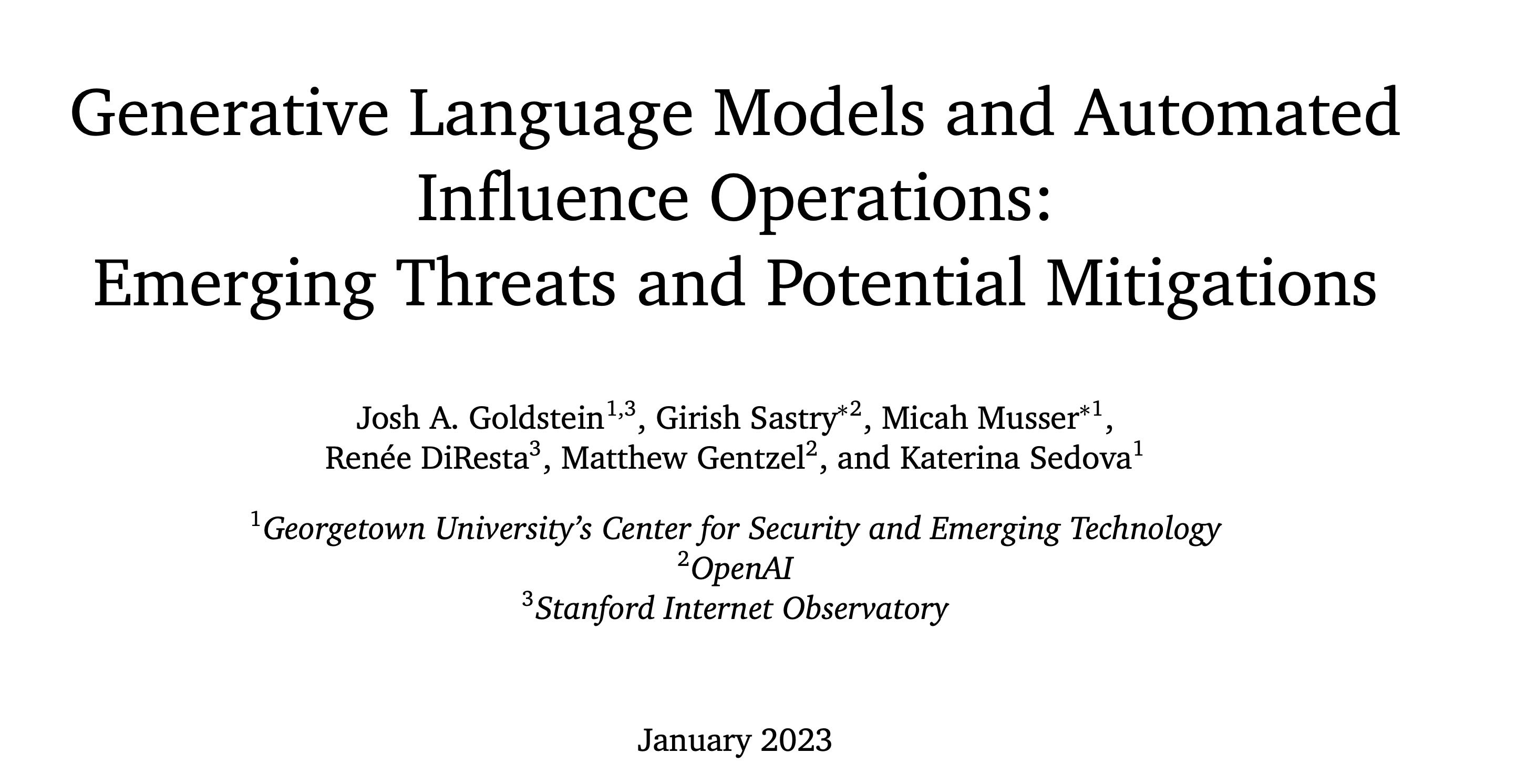 Kristen Ruby on Twitter: "A thread on the recent report published by @OpenAI: 🧵" / Twitter