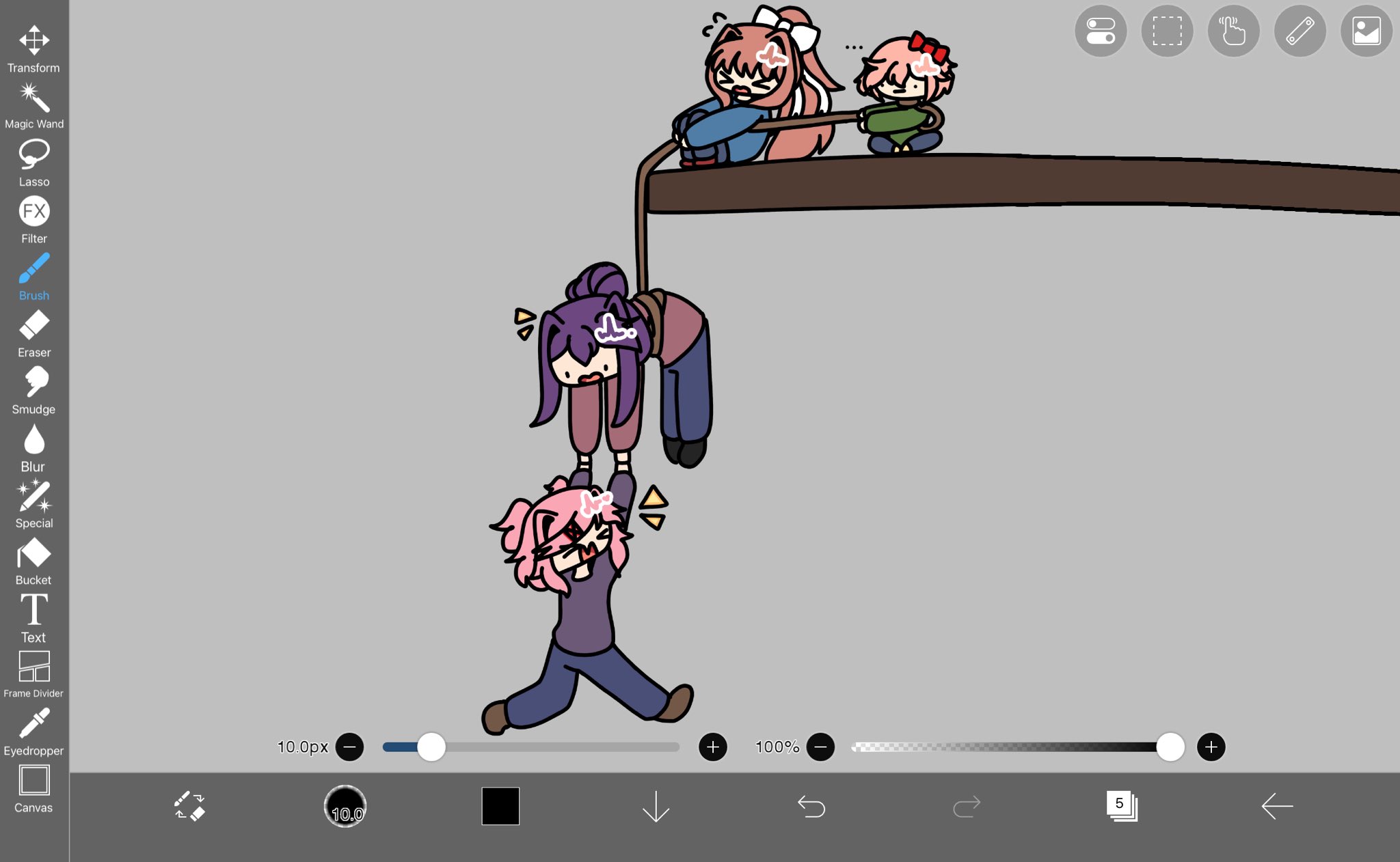 Drawing Natsuki Everyday on Twitter: "Day 86! Natsuki almost fell into the bottomless Ibis Paint ...