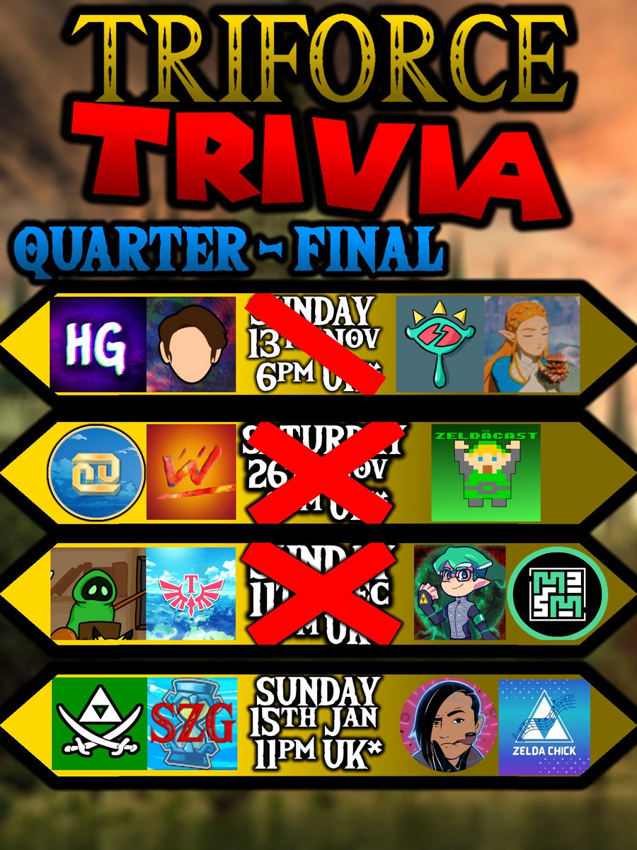SZG on Twitter: "RT @TriforceTrends: Triforce Trivia comes back for the LAST Quarter-Final ...