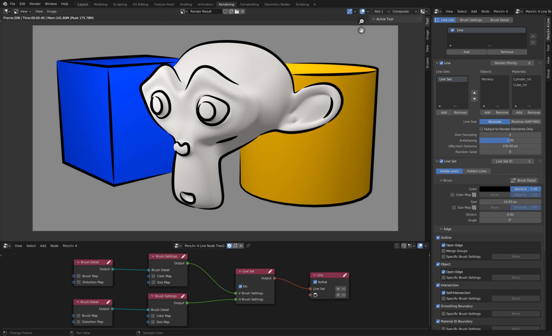 PSOFT Visual on Twitter: "Pencil+ 4 Line for Blender は、シンプルなセットアップから多様なこだわりの表現まで、専用のエディターで簡単に編集 ...